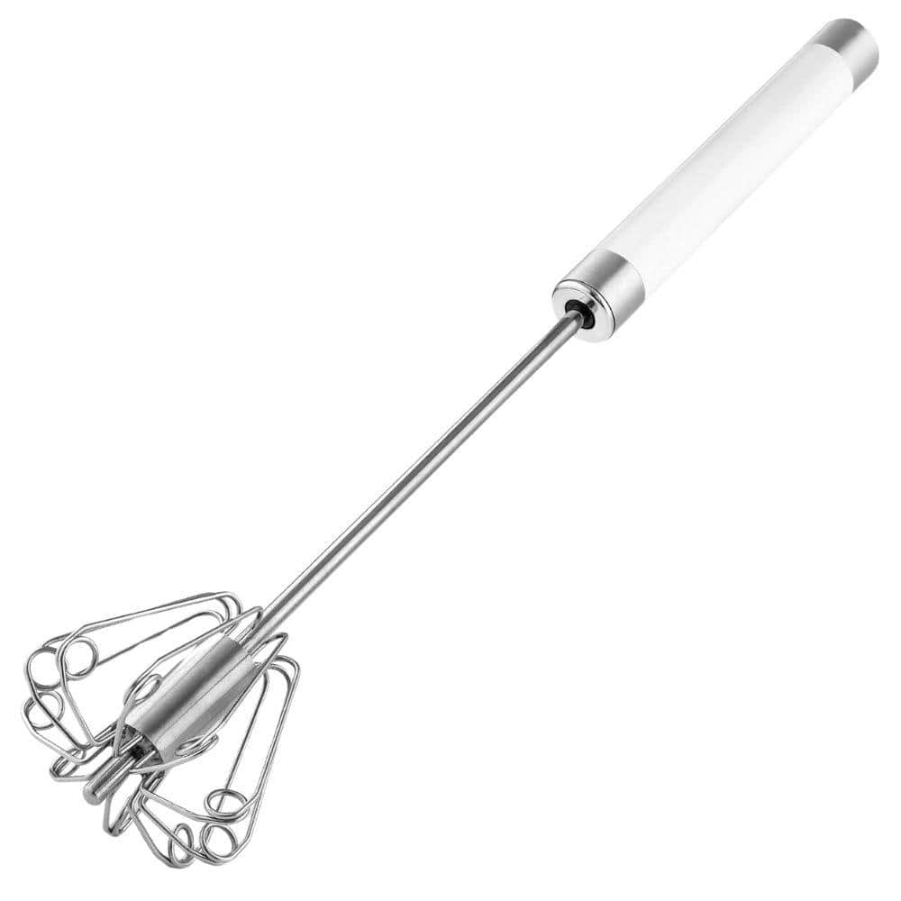 Zulay Kitchen White Egg Beater Whisk - Push Whisk For Cooking Z-RTY-WSK ...
