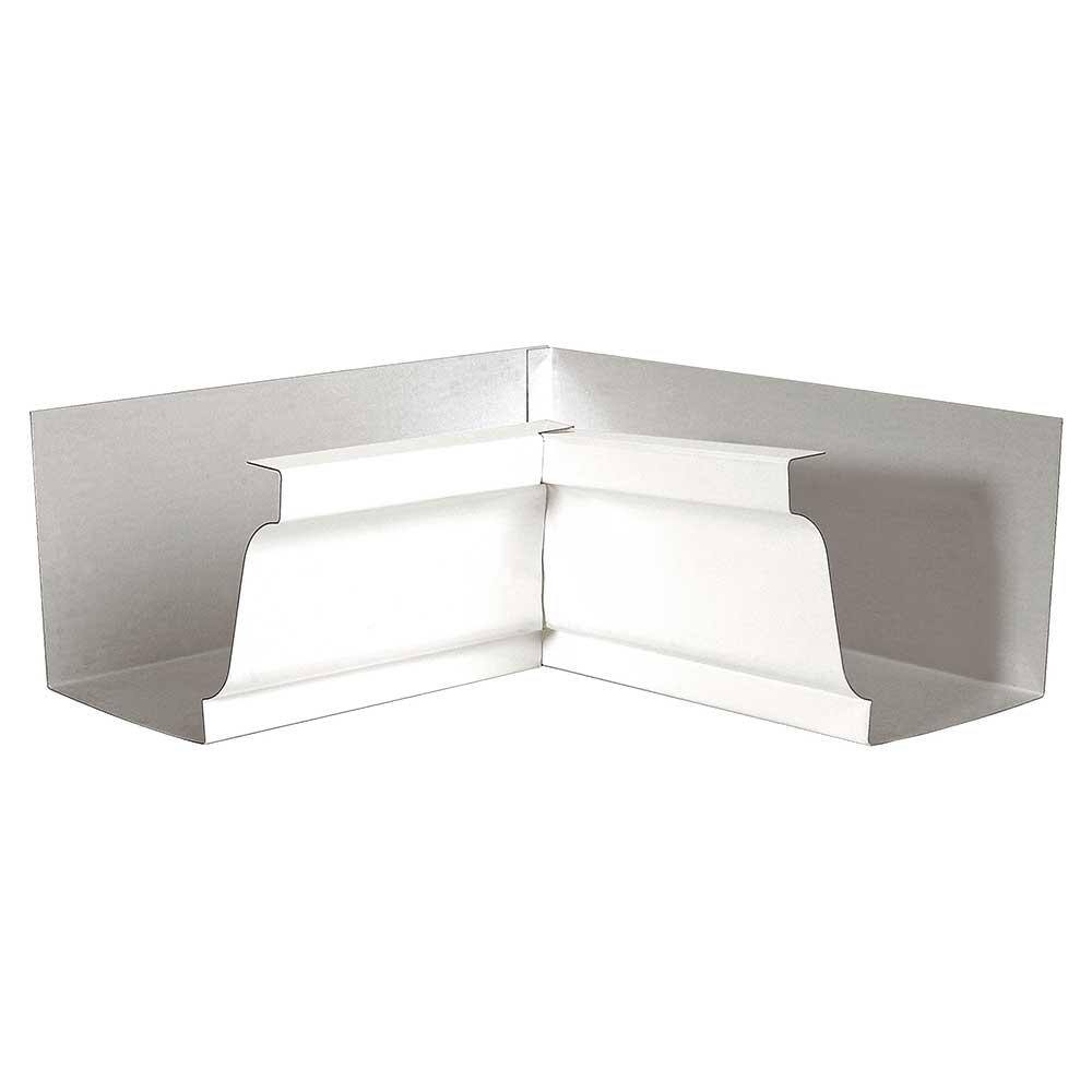 Gibraltar Building Products 4 in. White Steel K-Style Gutter Inside ...