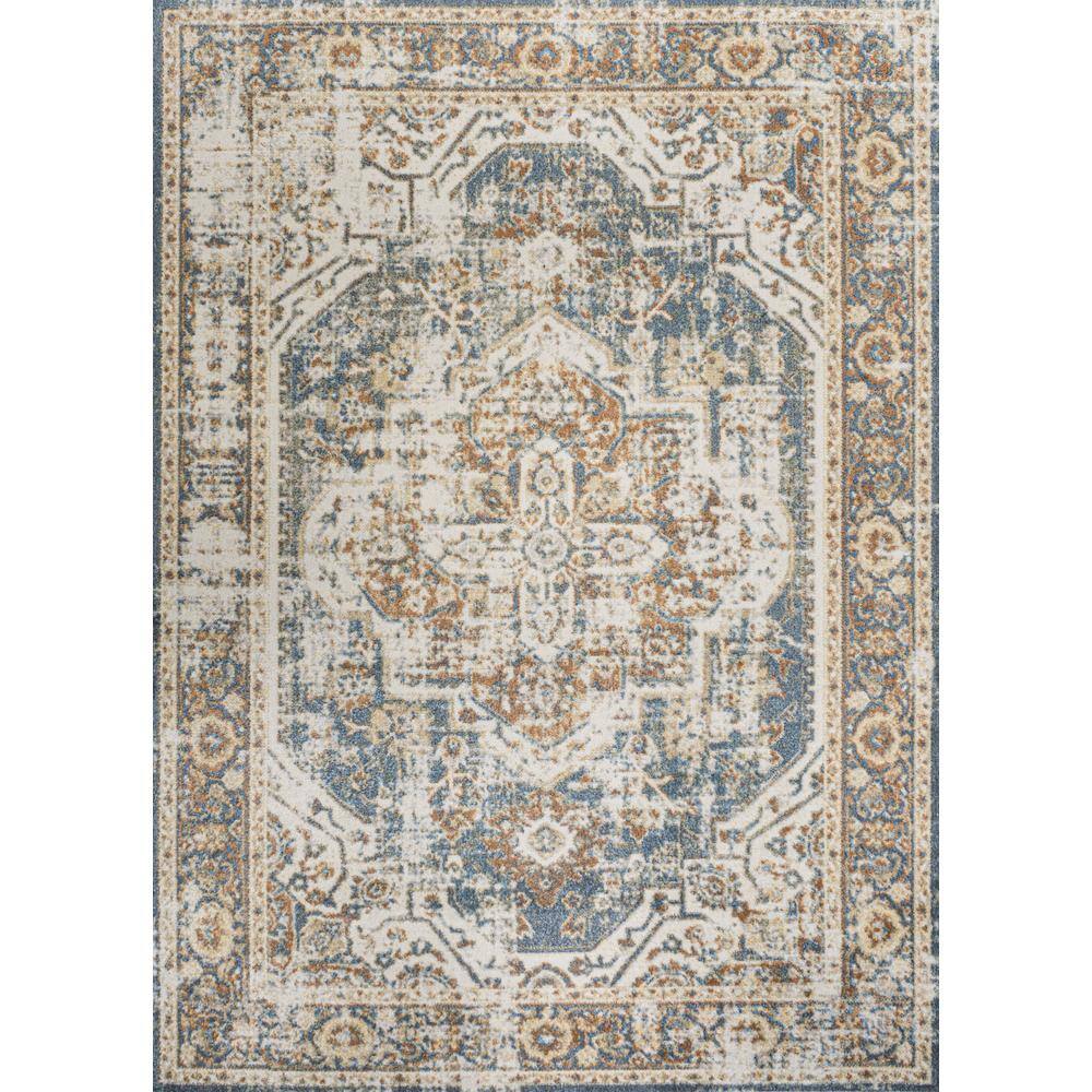 JONATHAN Y Keesha Blue/Cream 4 ft. x 6 ft. Bold Distressed Medallion ...