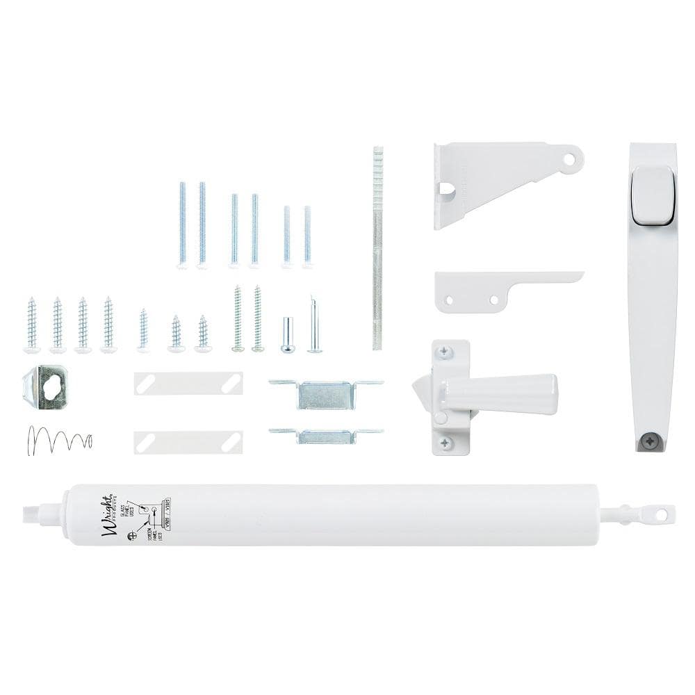 Wright Products Pneumatic Closer and Push Button Latch Combo Kit, White ...