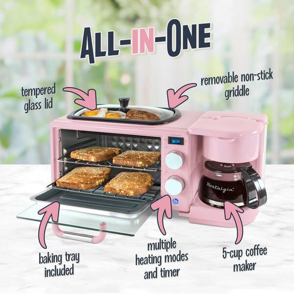 Non Stick Nostalgia Toaster Oven Coffee Maker Nostalgia 3-in-1 ...