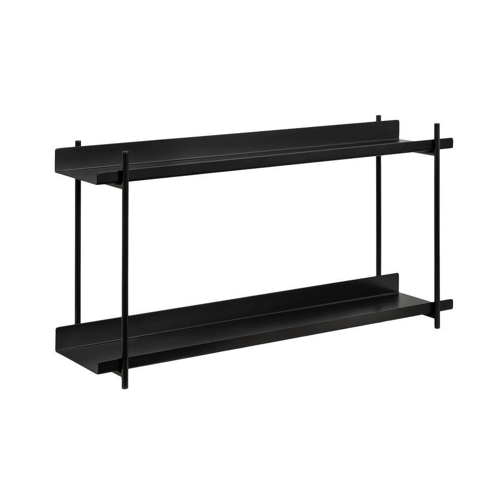 Kate and Laurel Dominic 28 in. W x 7 in. D Black Metal Accent Shelf ...