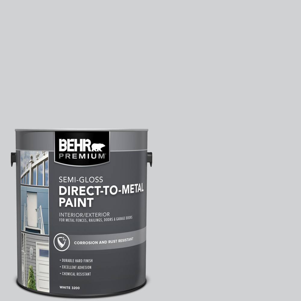 BEHR PREMIUM 1 gal. #N510-1 Silver Shadow Semi-Gloss Direct to Metal ...