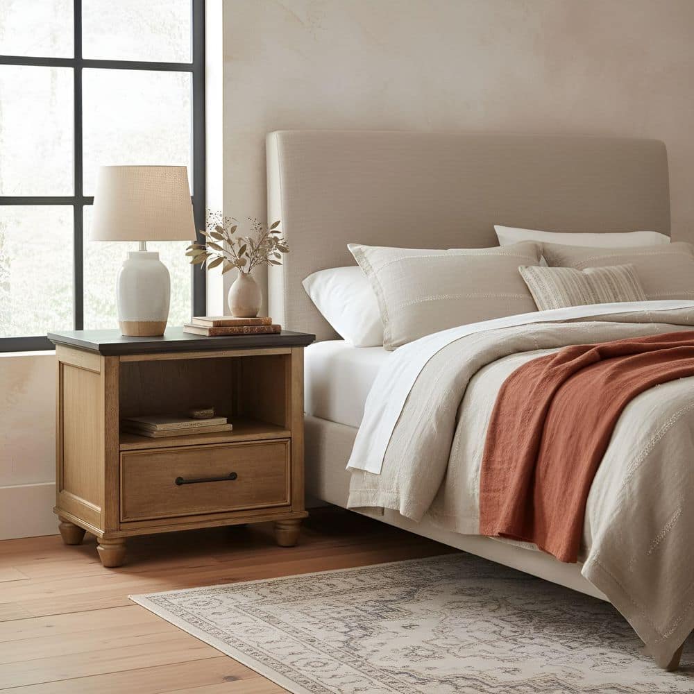 International Concepts Vista Hickory / Coal 1 Drawer Nighstand BD45 ...