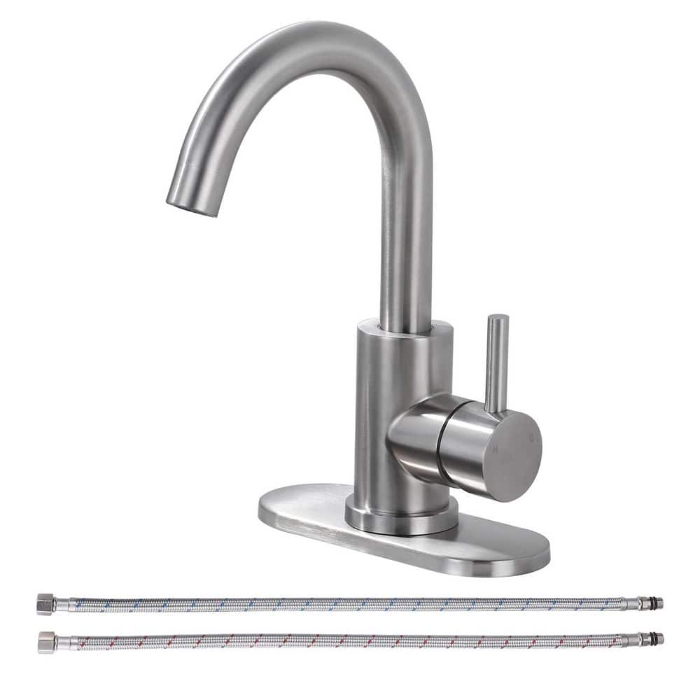 AVITAS Single Hole Single Handle Stainless Steel Bar Faucet with Swivel ...