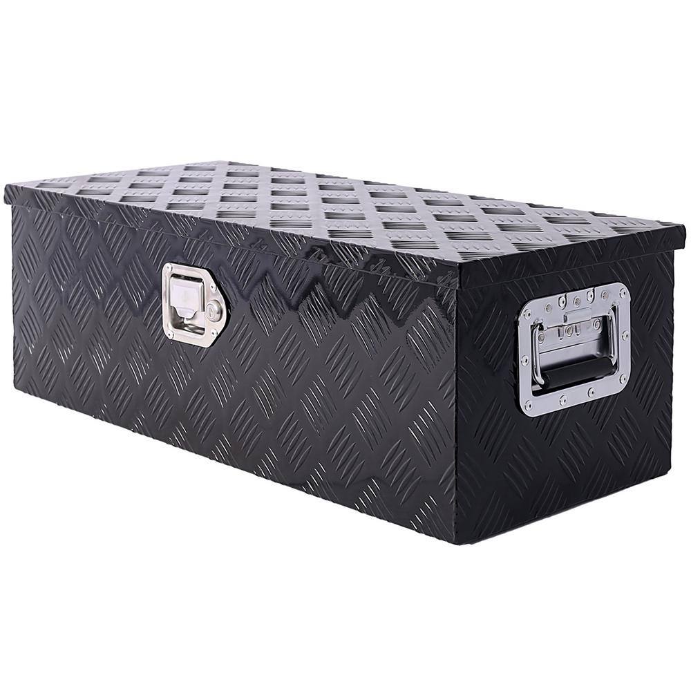 Amucolo 10.2 in. H x 29.9 in. W x 13 in. D Black Aluminum Tool Box ...