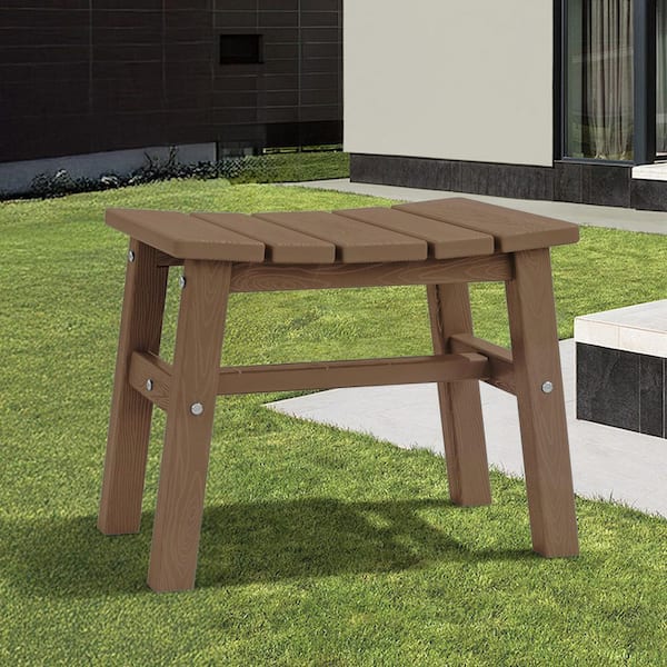 JEAREY HDPE Brown Plastic Outdoor Ottoman (1-Pack) PEOTM-HD-BR - The ...
