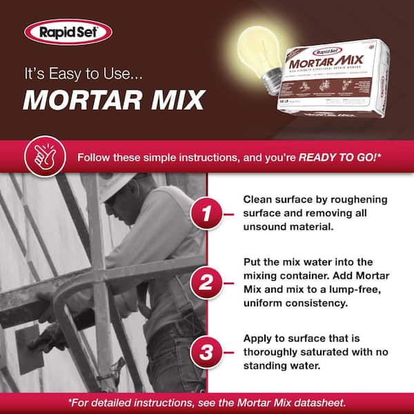 Rapid Set 55 lbs. High-Performance, Fast-Setting Mortar Mix 04010055 ...