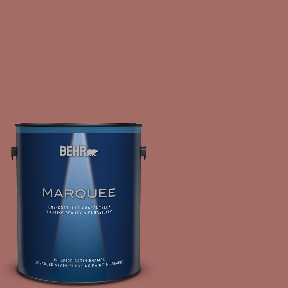 BEHR MARQUEE 1 gal. #S150-5 Vermilion One-Coat Hide Satin Enamel ...