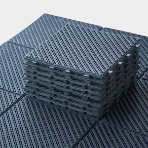 GOGEXX 12in.W x12in.L Outdoor Stripe Pattern Square Drain Plastic PVC ...