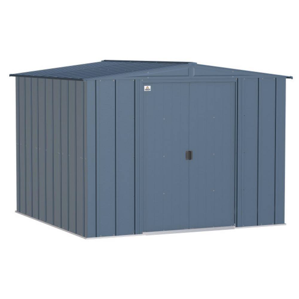 Arrow Classic 8 ft. W x 8 ft. D Blue Grey Metal Shed 59 sq. ft. CLG88BG ...
