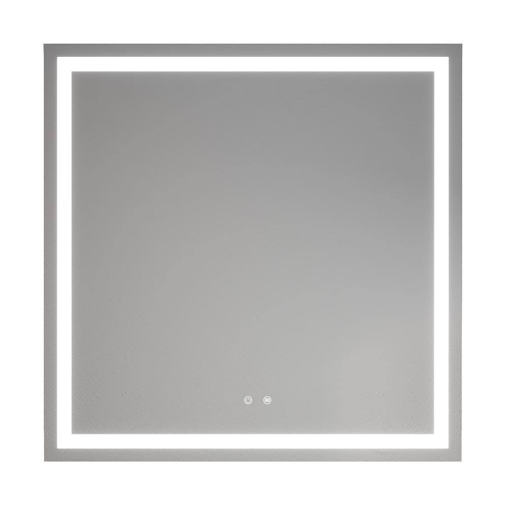 WOODSAM 36 in. W x 36 in. H square Frameless LED Light Anti-Fog Wall ...