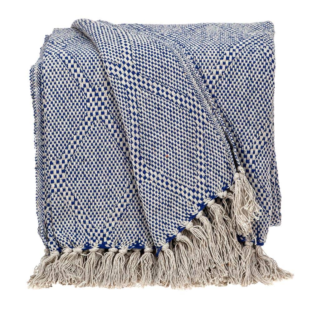 PARKLAND COLLECTION Kora Transitional Blue 52 in. x 67 in. WOVEN ...