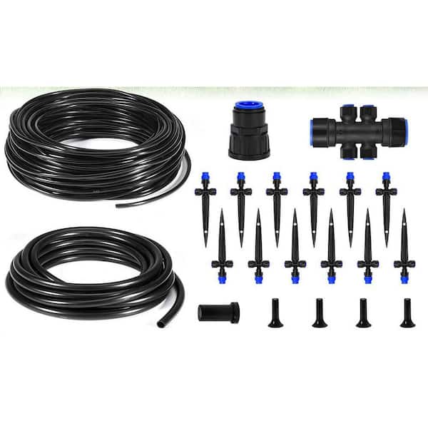 Oyezvary 50 ft. Drip Irrigation Kit for Garden, Quick Connector ...