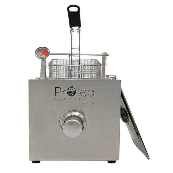 Flame King Proleo Tabletop Propane Deep Fryer with Oil Thermometer and ...