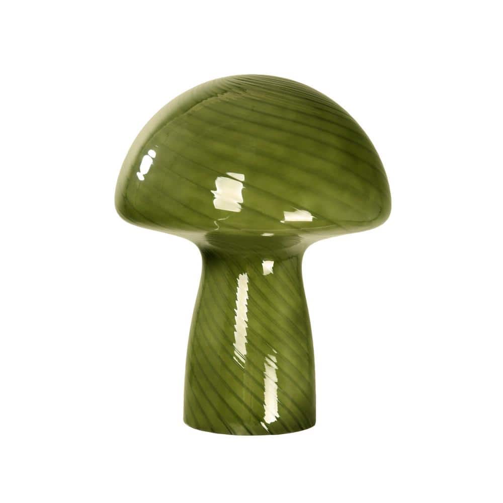 Pia Ricco 9 in. Green Mushroom Bedside Table Lamp Translucent With ...