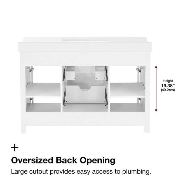 Home Decorators Collection Hanna 48 in. Single Sink White Bath Vanity ...