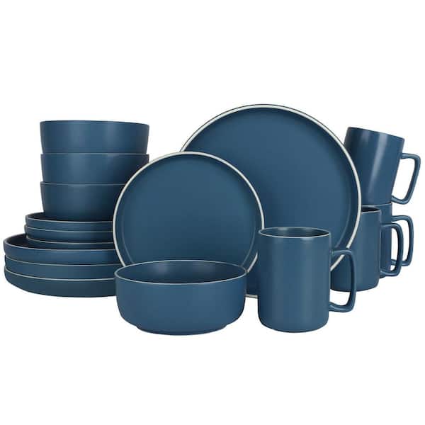 Gibson Gap Home 16-Piece Round Stoneware Dinnerware Set in Solid Matte ...