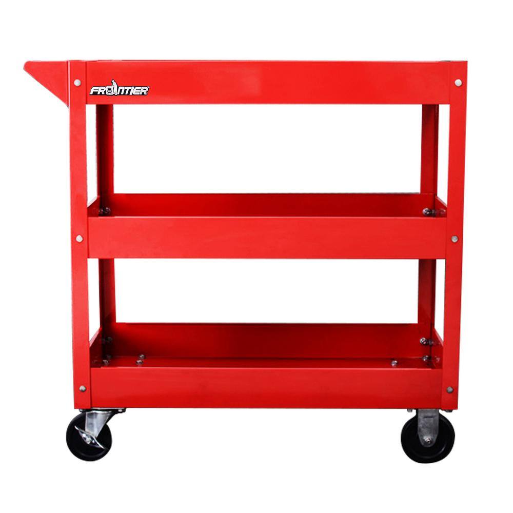 Frontier 29 in. 3-Tray Rolling Tool Utility Cart in Red TC301R