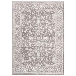SAFAVIEH Brentwood Cream/Grey 5 ft. x 5 ft. Square Border Area Rug ...