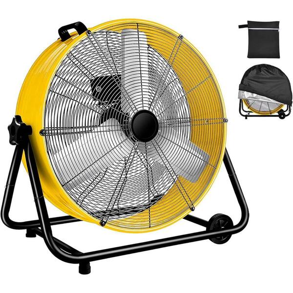 WOCK 24 in. Industrial Drum Fan, 3-Speed 8100 CFM High Velocity Air ...