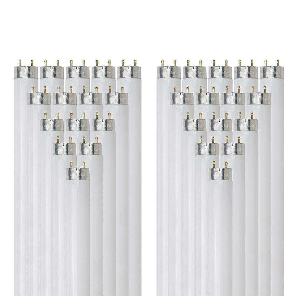 Sunlite 32-Watt 4 ft. Linear T8 G13 Medium Bi-Pin Base Fluorescent Tube ...