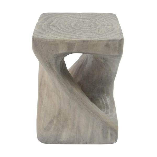Gray Twist Shape Magnesium Oxide Outdoor Side Table, Weather & Water ...
