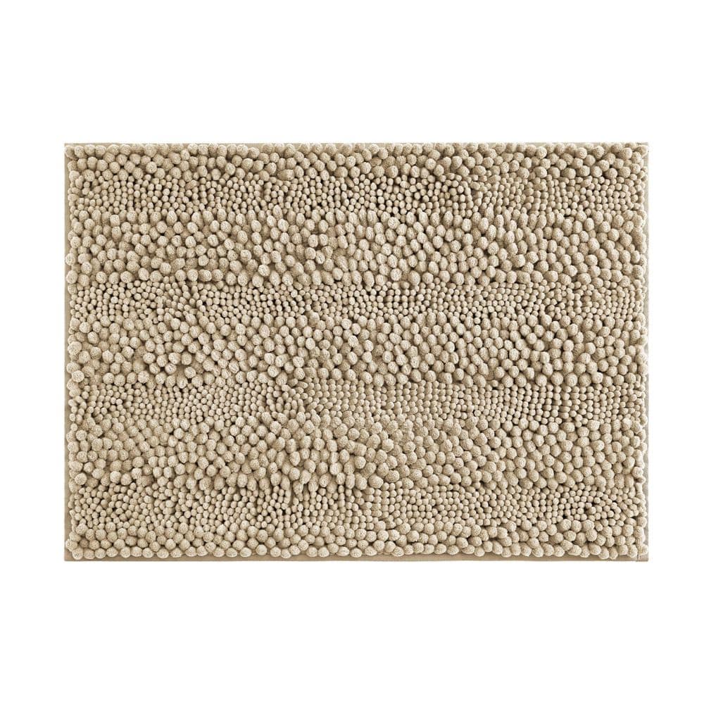 Laura Ashley Astor With TPR Backing 17 in. x 24 in. Linen Solid Color ...