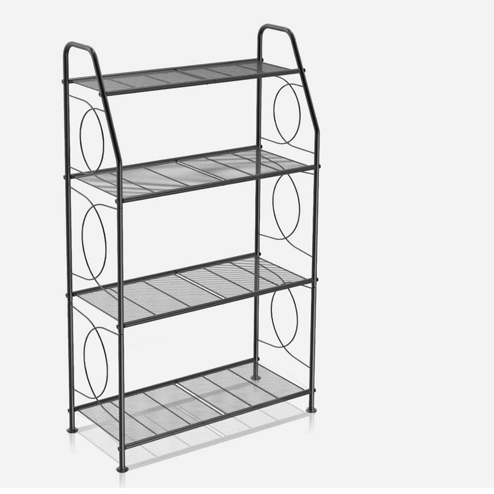 4-Tier Black metal l Plant Stand (26.4 in. H W x 46 in. H) L0BG89GBDF ...