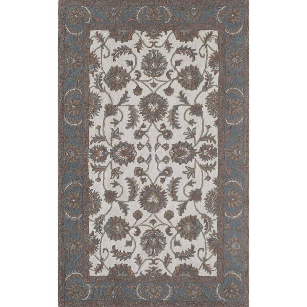 Rugs America New Dynasty Ivory Light Blue White Area Rug - 9 X 12 ...