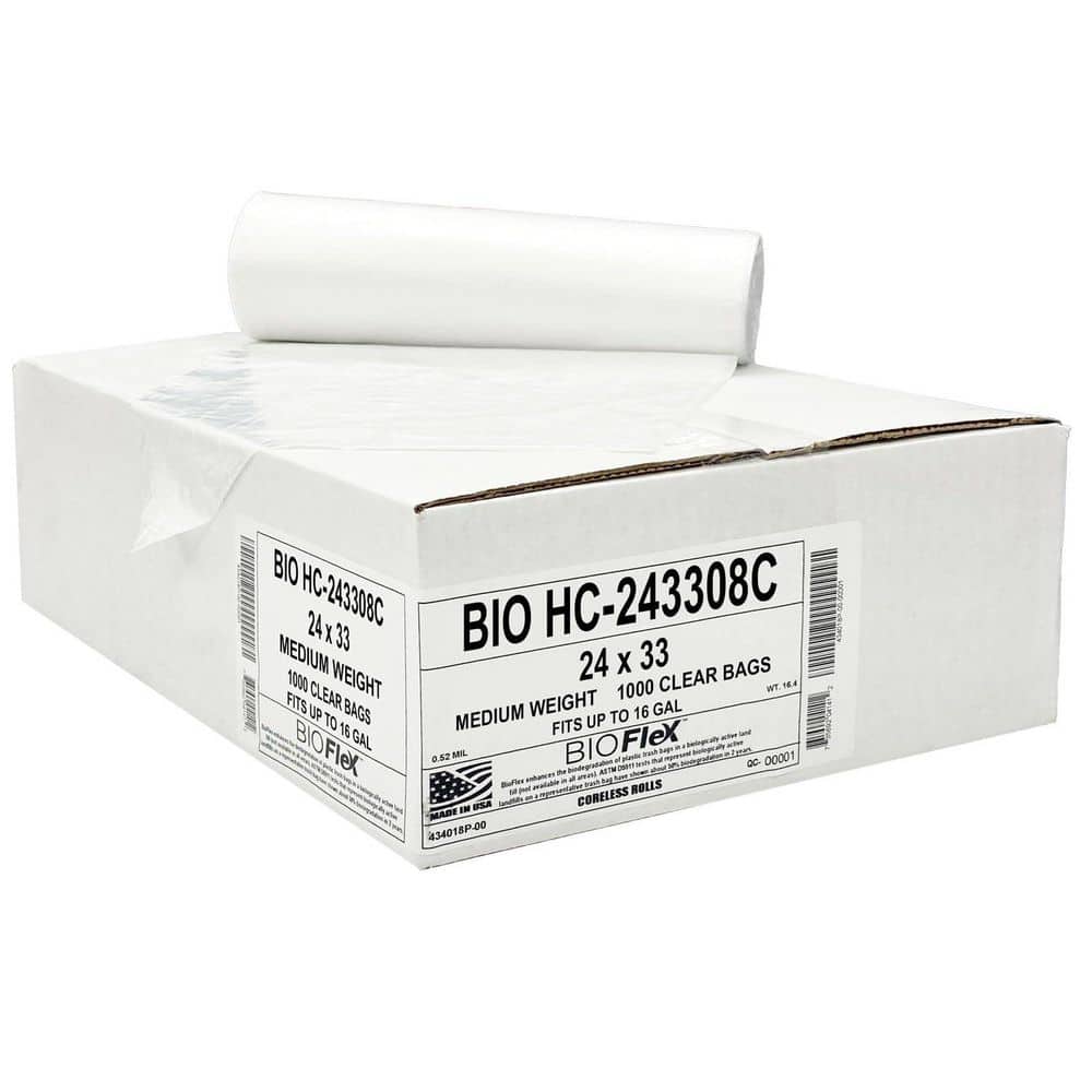 Aluf Plastics High Density Trash Bags, 16 Gallon, 1000 Count with Bio ...