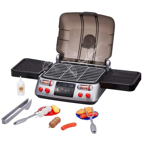 SKYSHALO Kids BBQ Grill Toy Set with Pretend Smoke Sound Light, Play ...