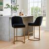 Leick Home Barrelback Bar Stool 30.5 in with Black Full Seat Cuve Base ...