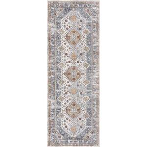 HAUTELOOM Afya 2 ft. x 3 ft. Dark Blue/Light Blue/Rust Area Rug ...