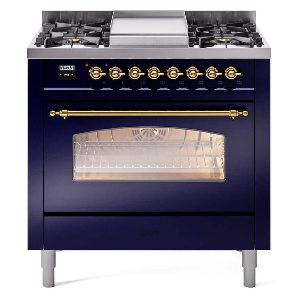 ILVE Nostalgie II 36 in. Dual Fuel Liquid Propane Range with 6-Burners ...