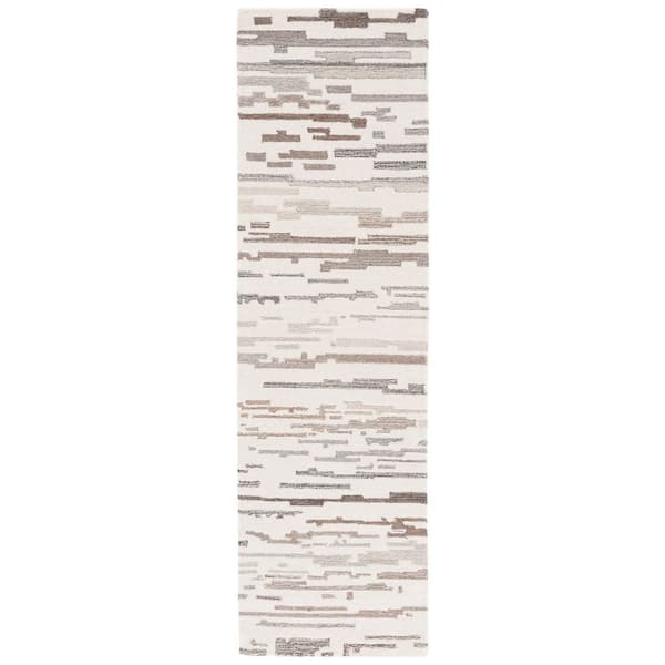SAFAVIEH Ebony 2 ft. x 8 ft. Ivory/Gray Geometric Abstract Runner Rug ...