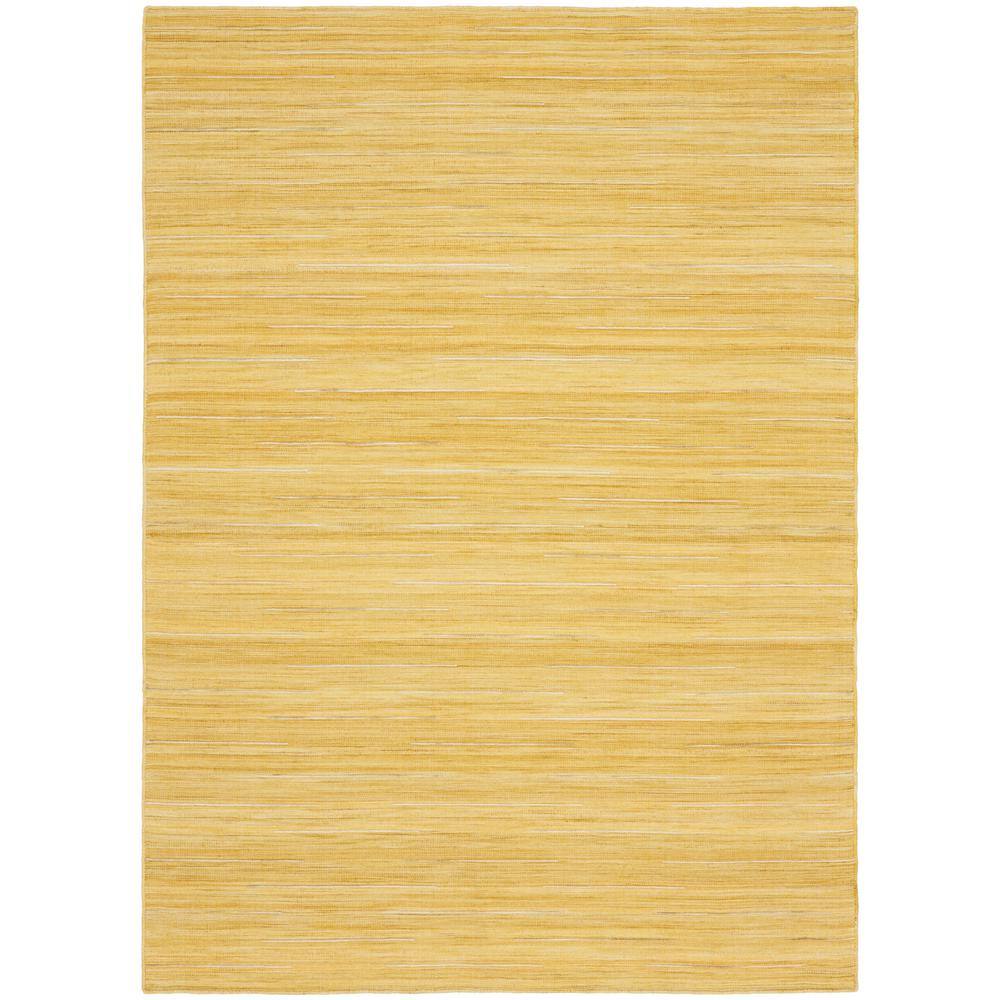 Nourison Interweave Yellow 5 ft. x 7 ft. Solid Ombre Geometric Modern ...