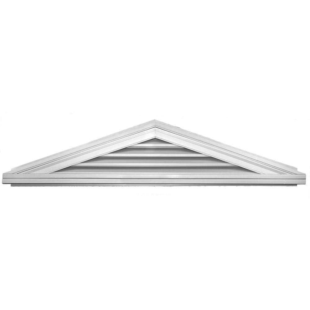 Builders Edge 74 in. x 14.5 in. Triangle White Plastic UV Resistant ...