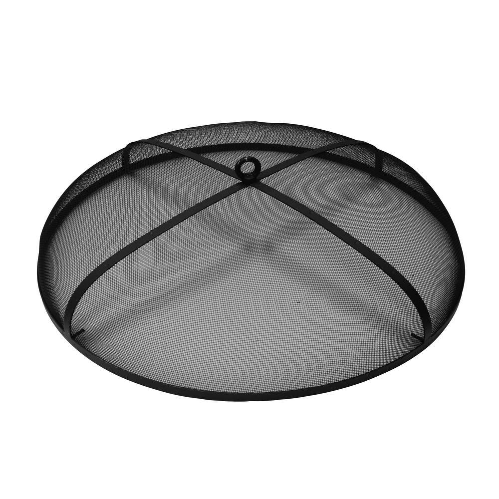 Espegard Black Lacquered Steel Protective Spark Guard Lid for Campfire ...