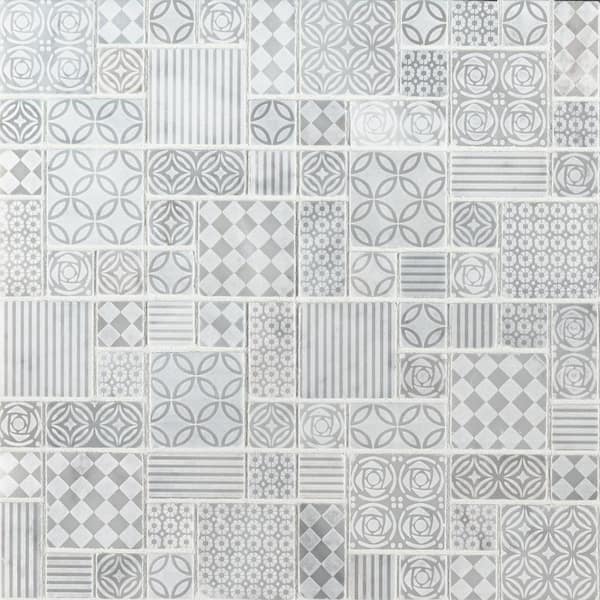 MSI Take Home Tile Sample - Tetris Blanco Pattern 4 in. x 4 in. Honed ...