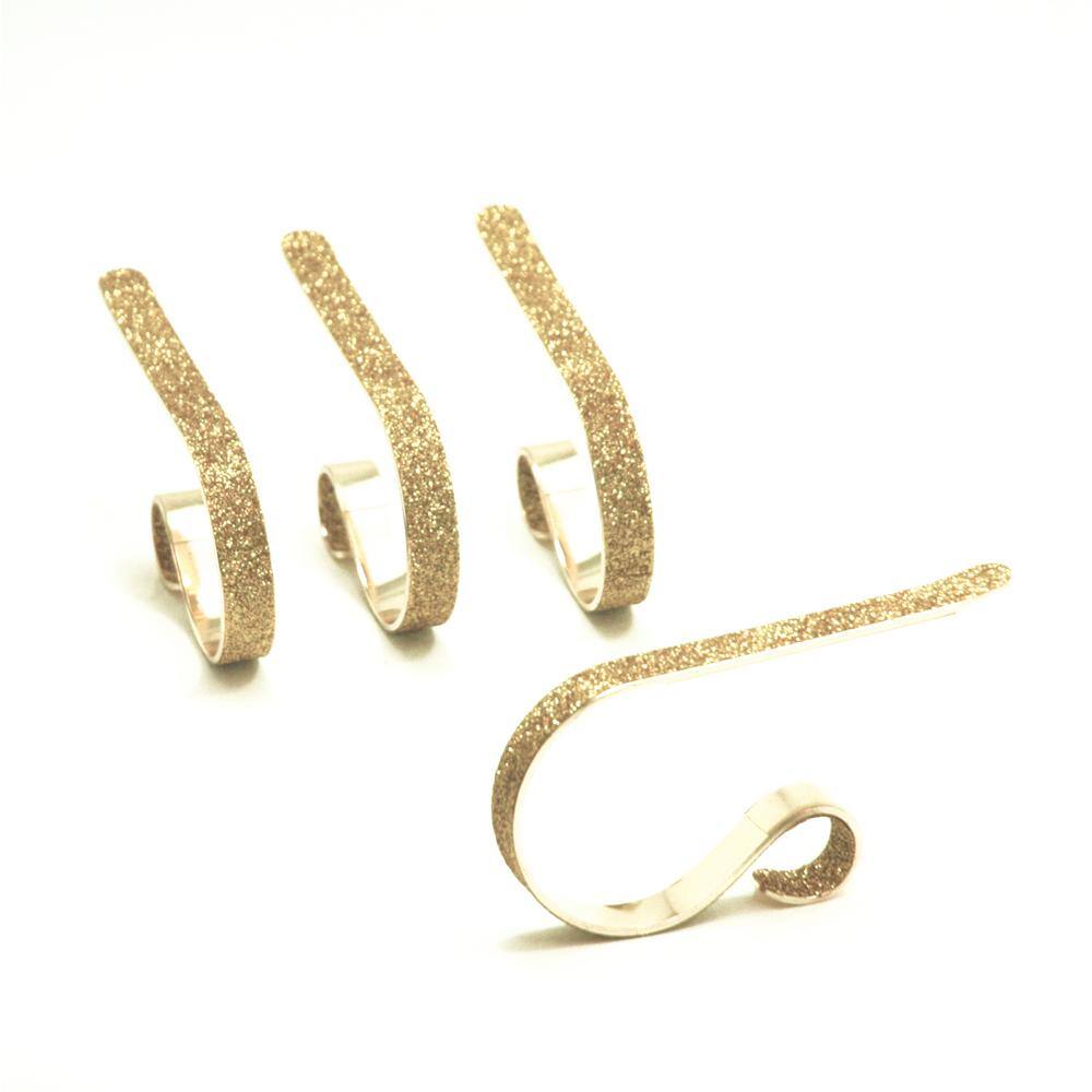 Original MantleClip 2.5 in. Steel Gold Glitter MantleClip Stocking ...