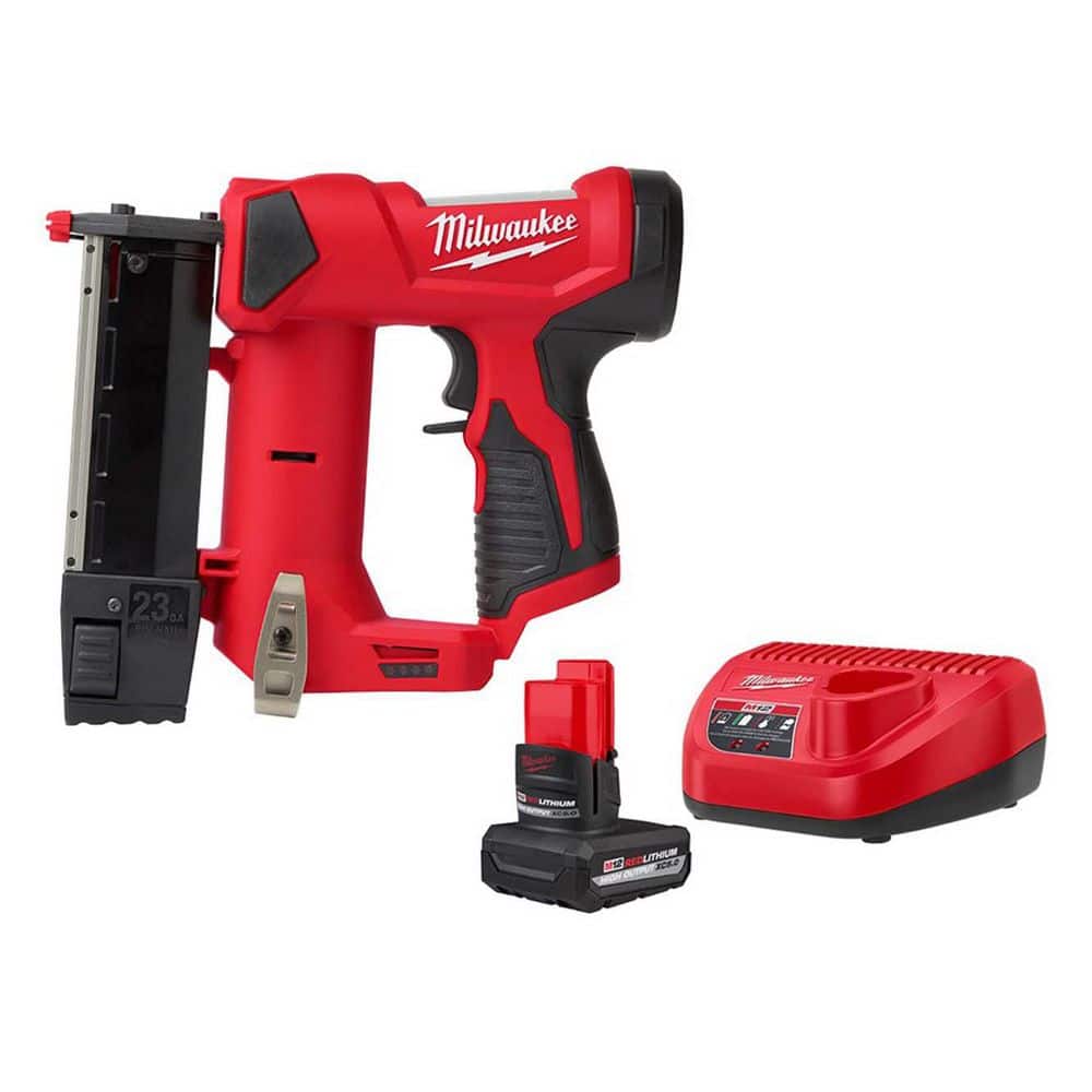 Milwaukee M12 12-Volt 23-Gauge Lithium-Ion Cordless Pin Nailer with ...