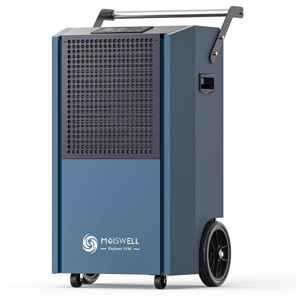 Moiswell 190 pt. 7,500 sq. ft. Bucketless Commercial Dehumidifier with ...
