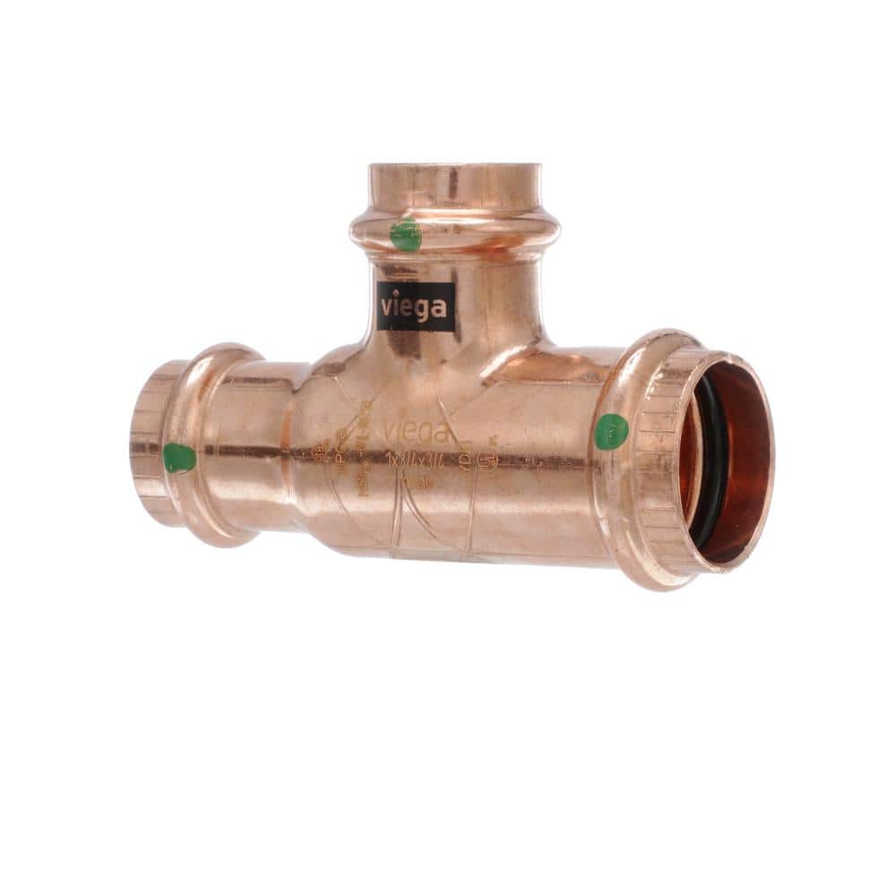Viega ProPress 1 in. x 3/4 in. x 3/4 in. Press Copper Reducing Tee ...