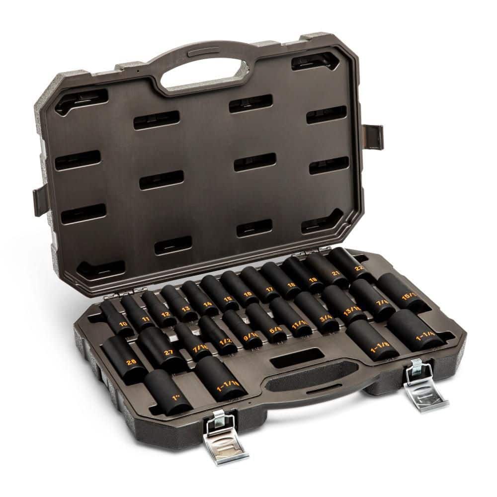 GEARWRENCH 1/2 in. Drive 6-Point SAE/Metric Hi-Viz Deep Impact Socket ...