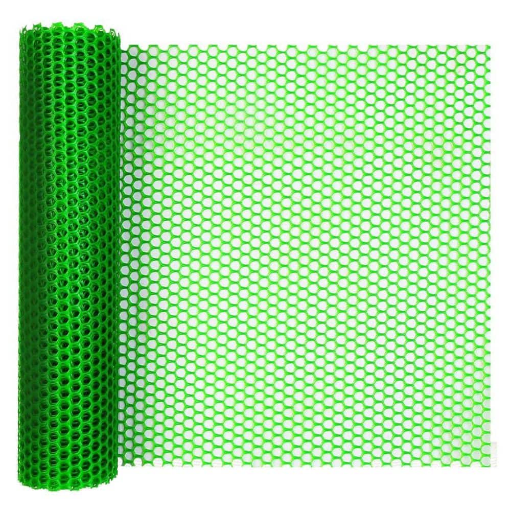 KIWDZFU Plastic Garden Mesh Fence Roll 15.7 in. x 16.4 ft. Weather ...