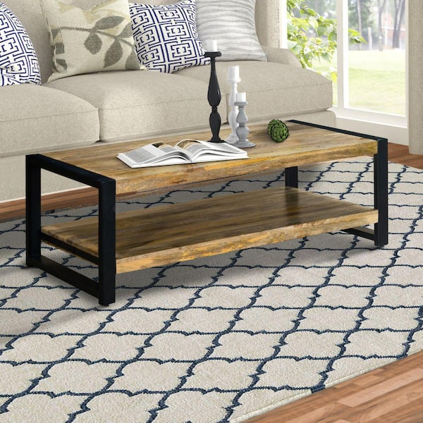 Coffee table wood top metal legs store
