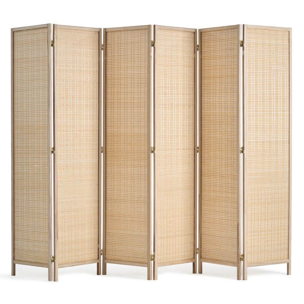 VEVOR 6 Panel Room Divider, Bamboo Hand-Woven Folding Privacy Screens ...