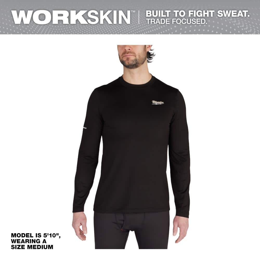 Milwaukee Men's 3X-Large Black Workskin Thermal Underwear Crew Neck ...