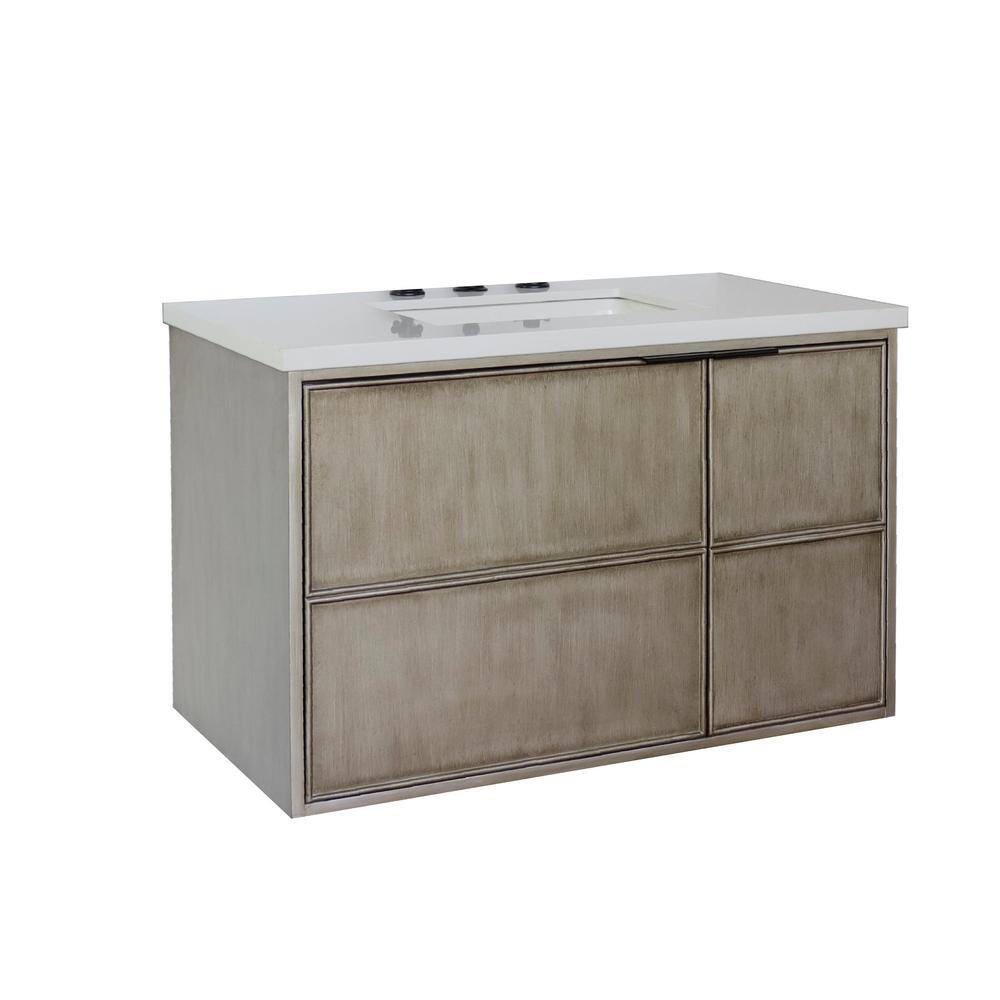 Bellaterra Home Scandi 37 in. W x 22 in. D Wall Mount Bath Vanity in ...
